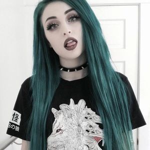 Accessories | 24 Goth Green Lace Front Wig Nwt | Poshmark